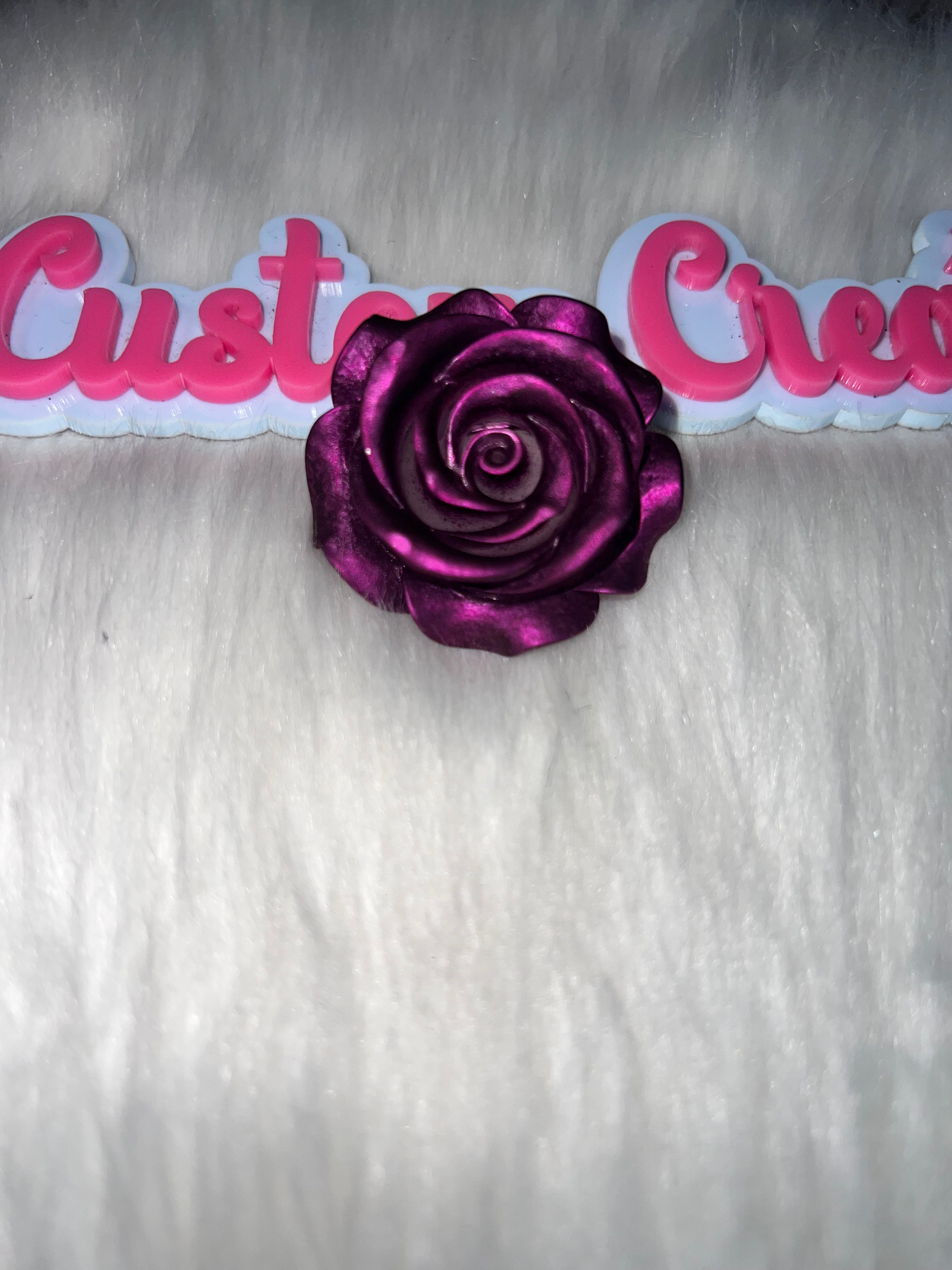 💜 Purple Hard Plastic Rose – NON Iron On – DT’s Custom Creations